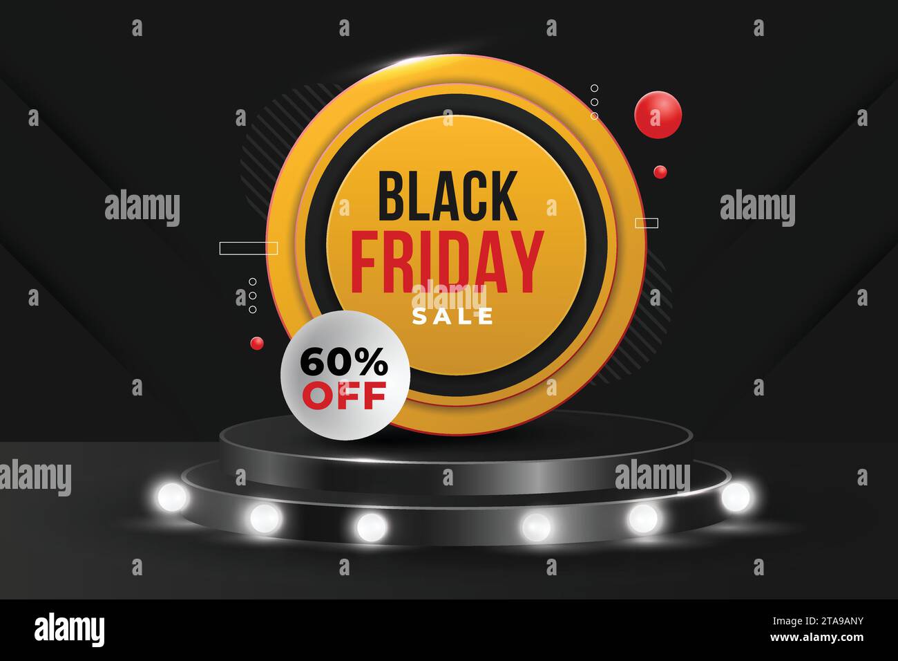 Realistic 3d black friday background design vector illustration Stock ...