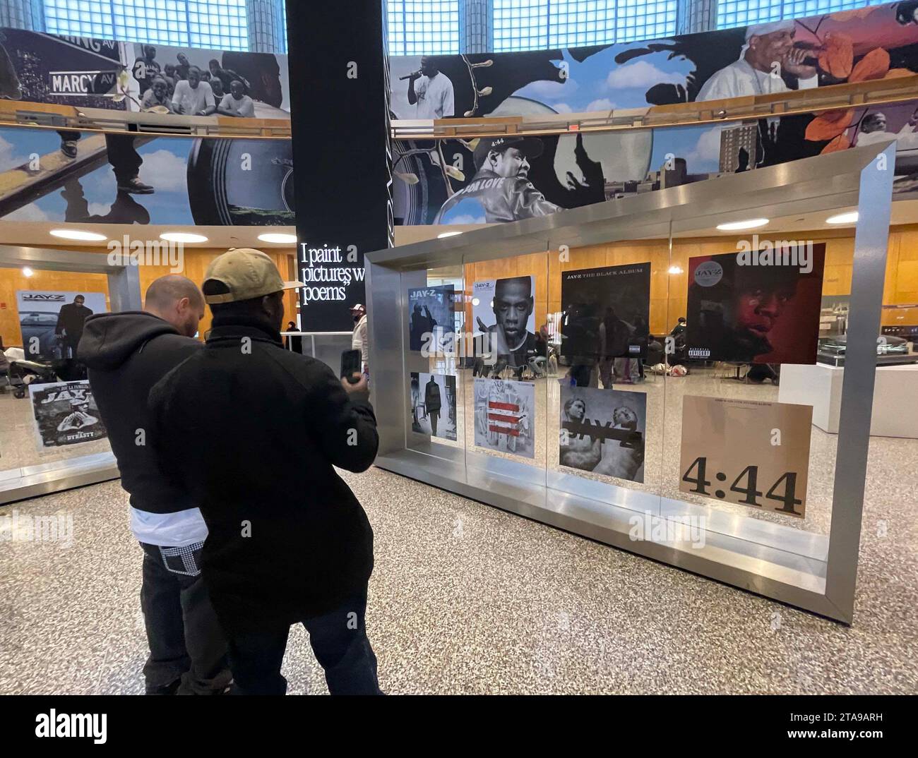 New York, New York, USA. 29th Nov, 2023. A view of Jay-Z album art seen ...
