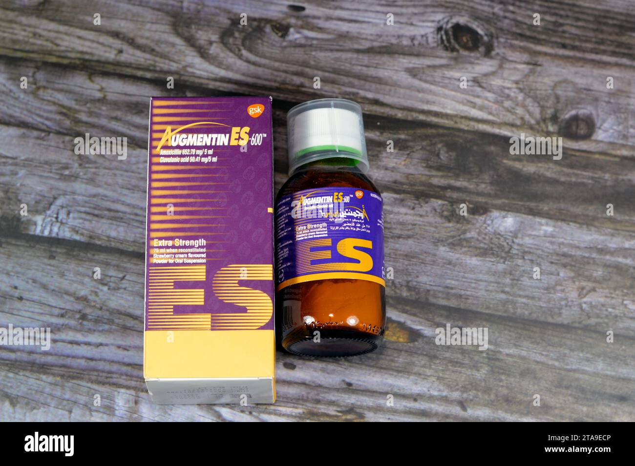Cairo, Egypt, October 8 2023: Augmentin ES 600, amoxicillin clavulanate ...