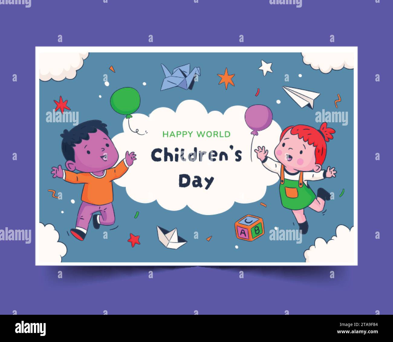 hand drawn background world children s day celebration design vector ...