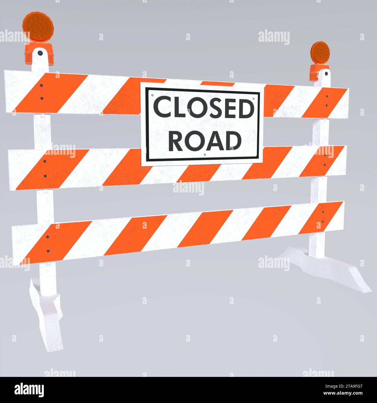 Closed road barrier isolated on white background Stock Photo - Alamy