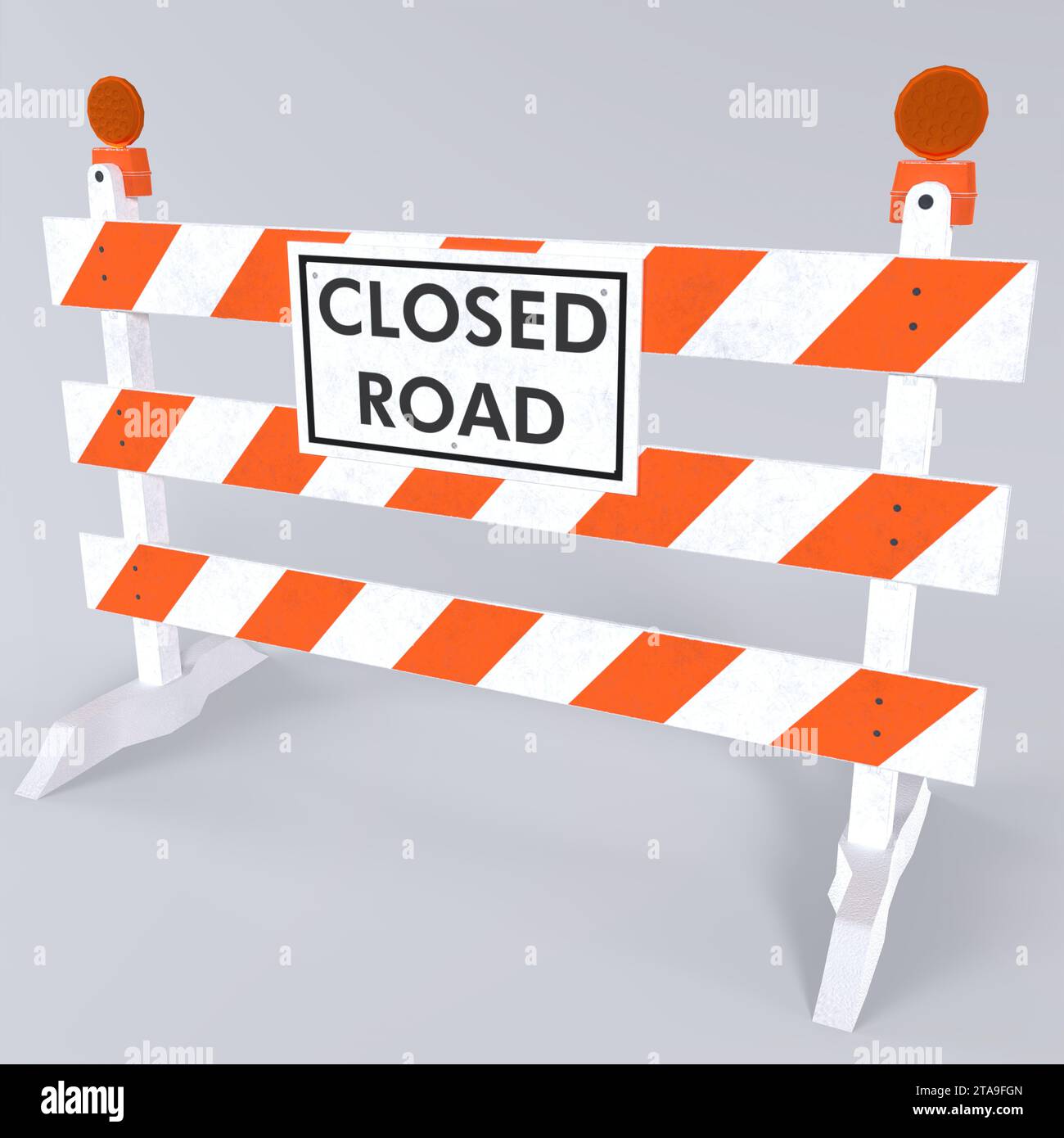 Closed road barrier isolated on white background Stock Photo - Alamy