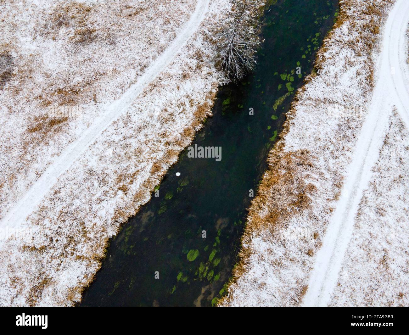 Aerial photograph of Black Earth Creek, near Cross Plains, Wisconsin ...