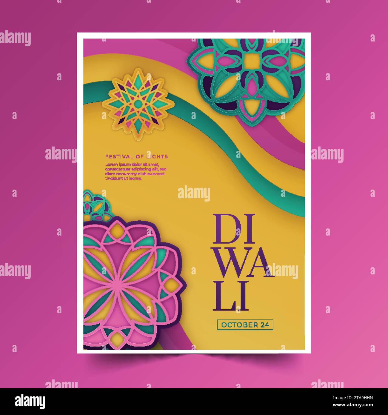 paper style diwali cards collection design vector illustration Stock ...
