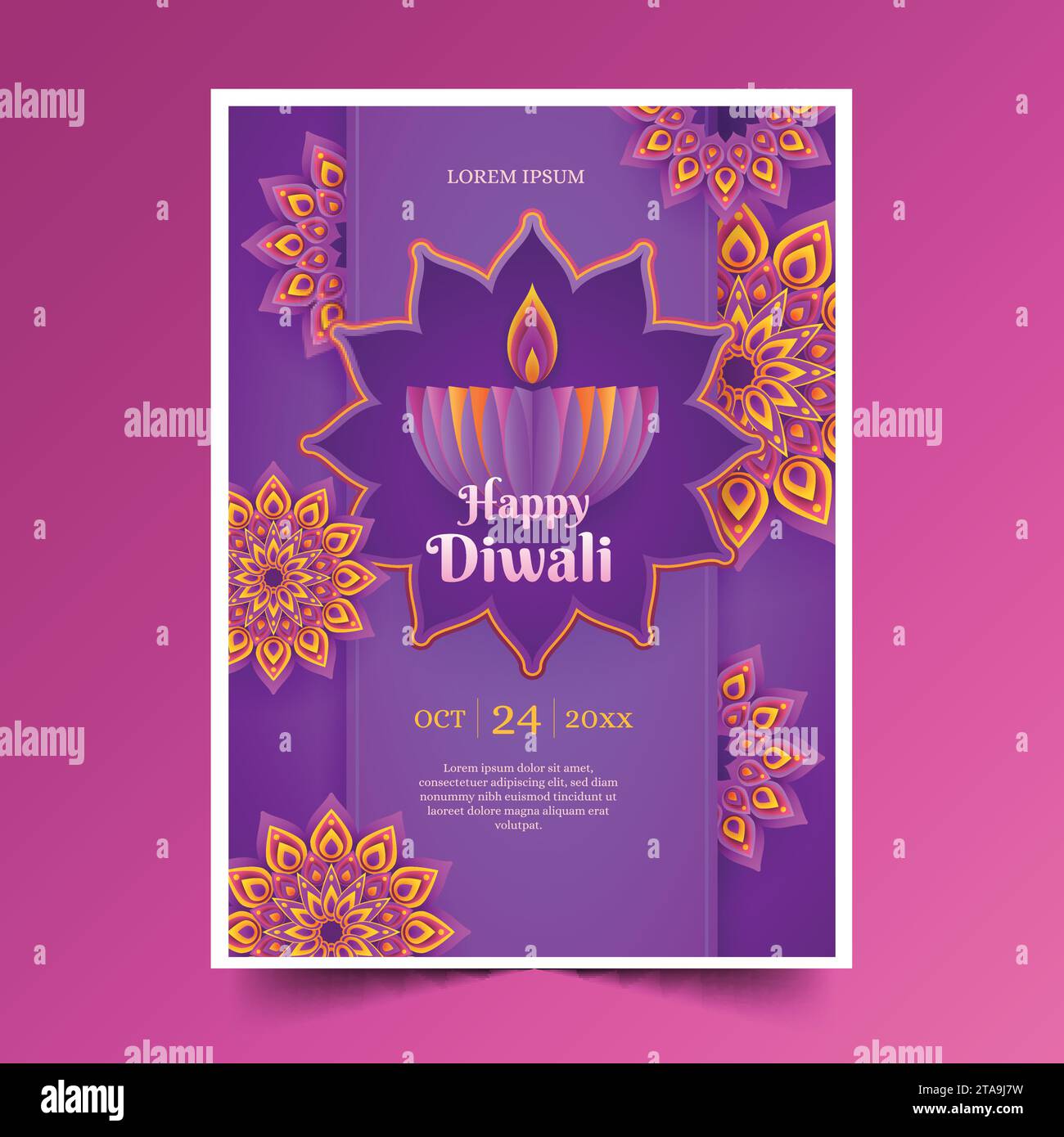 paper style diwali festival vertical poster template design vector ...