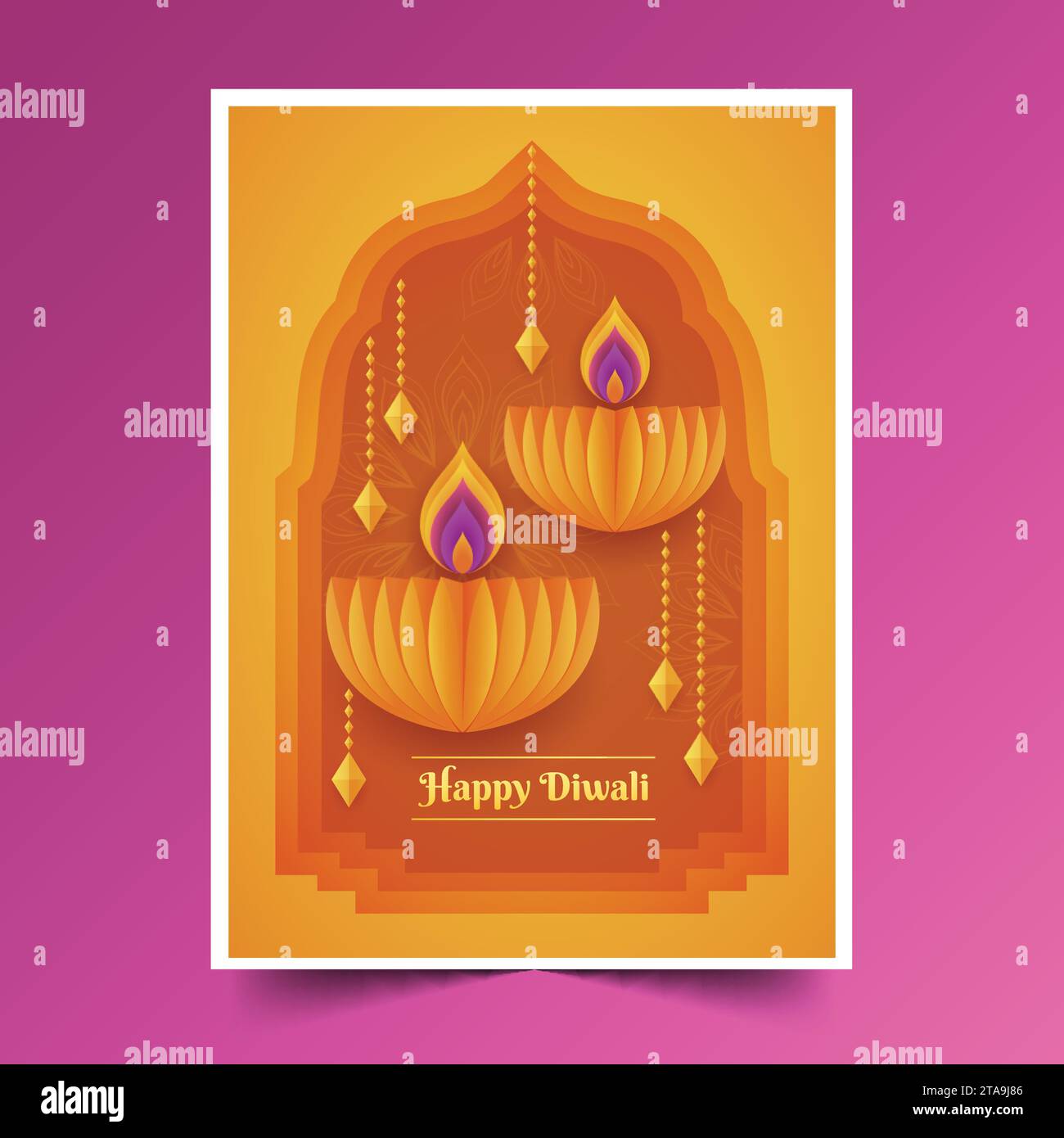 paper style diwali festival cards collection design vector illustration ...
