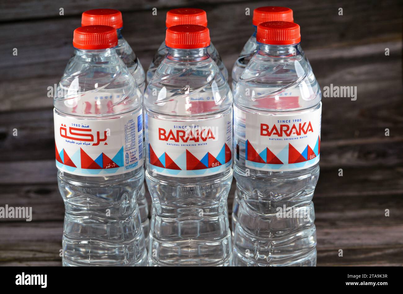 Cairo, Egypt, October 15 2023: Baraka natural drinking mineral water ...
