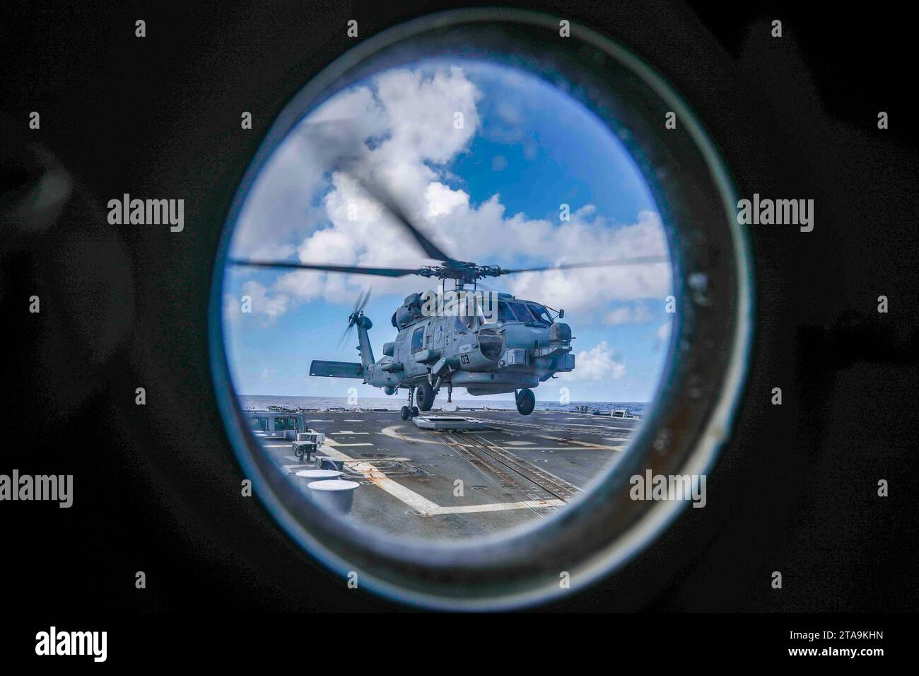 Philippine Sea. 24th Nov, 2023. An MH-60R Sea Hawk, attached to the ...