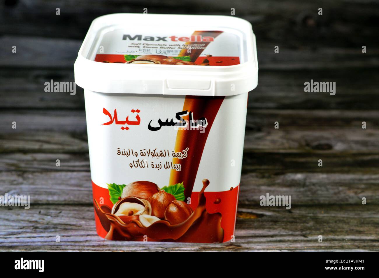 Cairo, Egypt, November 24 2023: Maxtella hazelnut chocolate spread ...