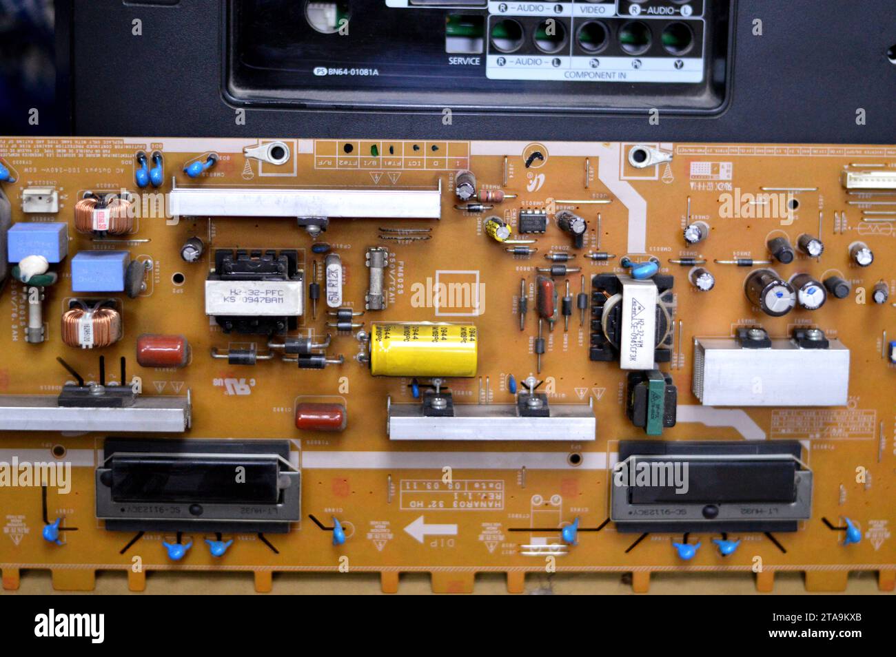 Cairo, Egypt, November 1 2023: interior of LCD TV Television main board ...