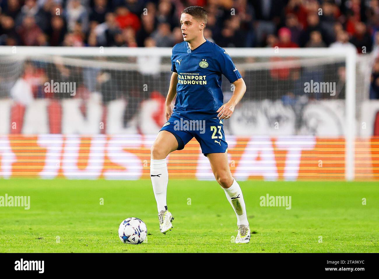 Seville, Spain. 29th Nov, 2023. Joey Veerman (23) of PSV Eindhoven seen ...