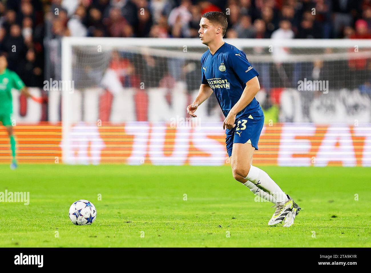 Seville, Spain. 29th Nov, 2023. Joey Veerman (23) of PSV Eindhoven seen ...
