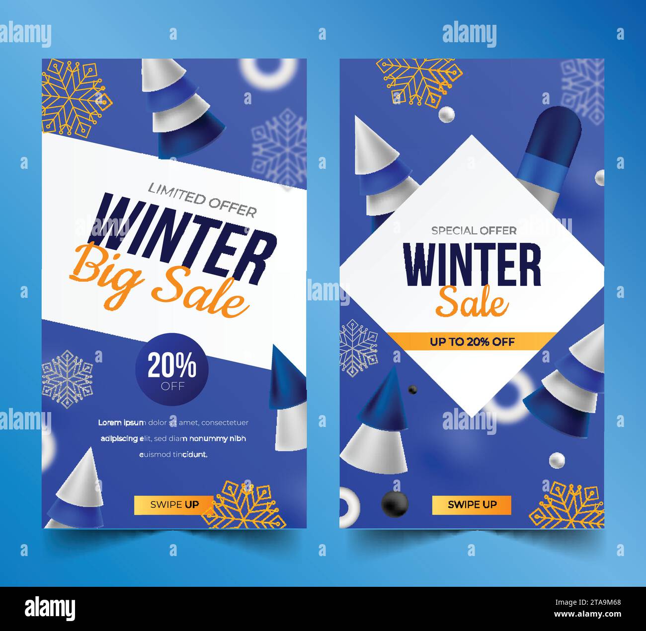 realistic winter sale banners collection design vector illustration ...