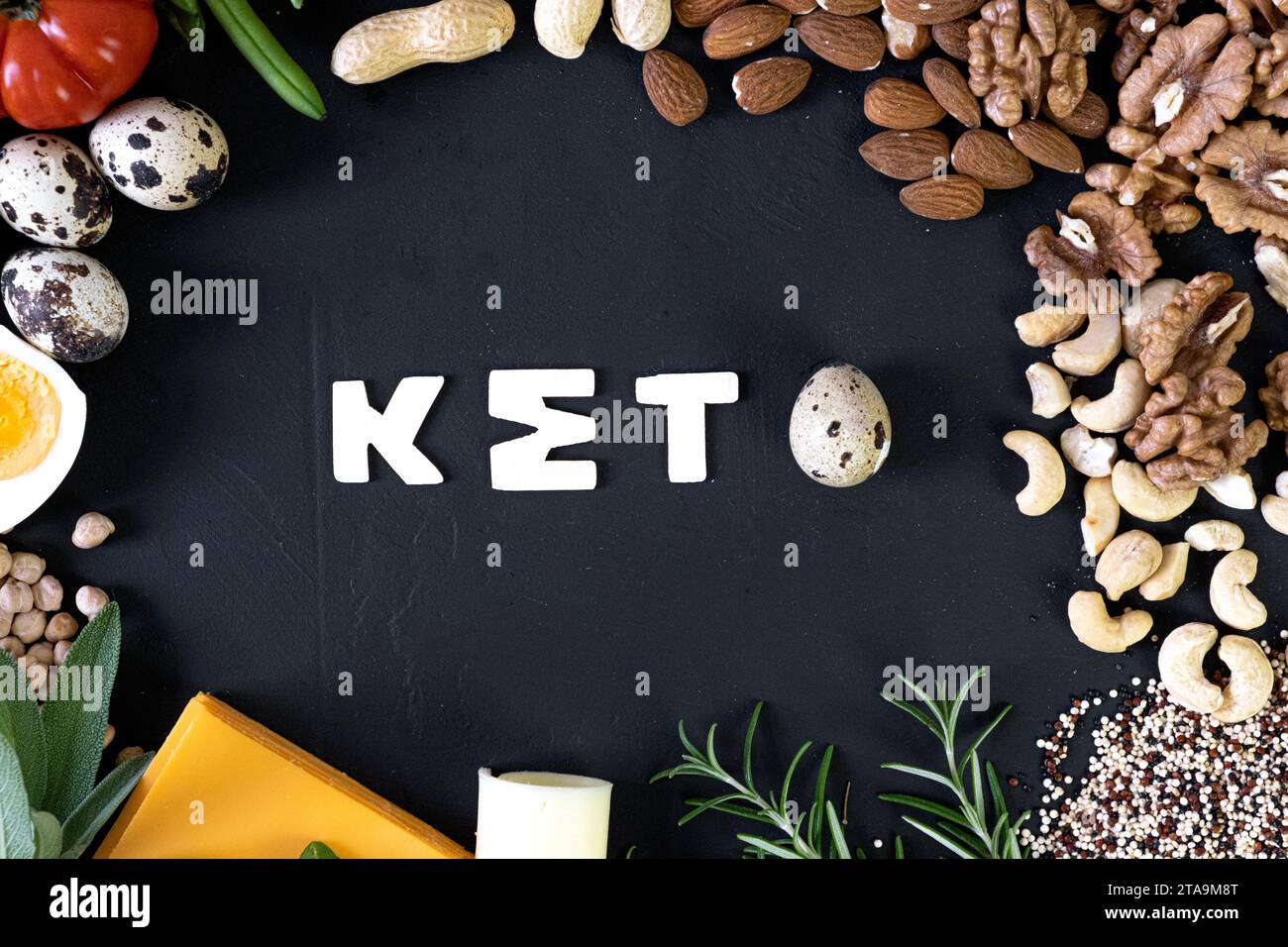 Keto word made from ketogenic food Stock Photo - Alamy