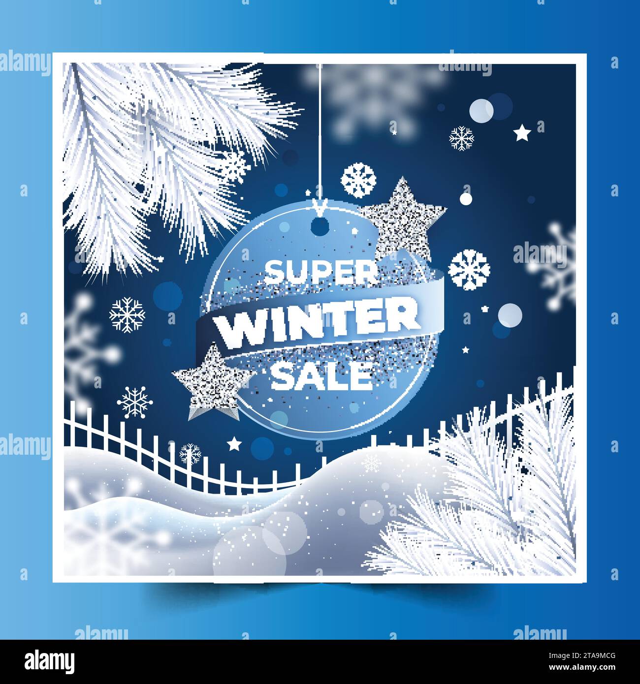 Snowy winter sale advertising background Stock Vector Images - Alamy