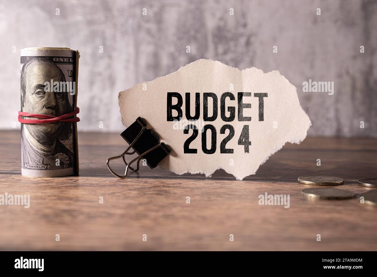 BUDGET 2024 text with calculator on the table, financial concept budget ...