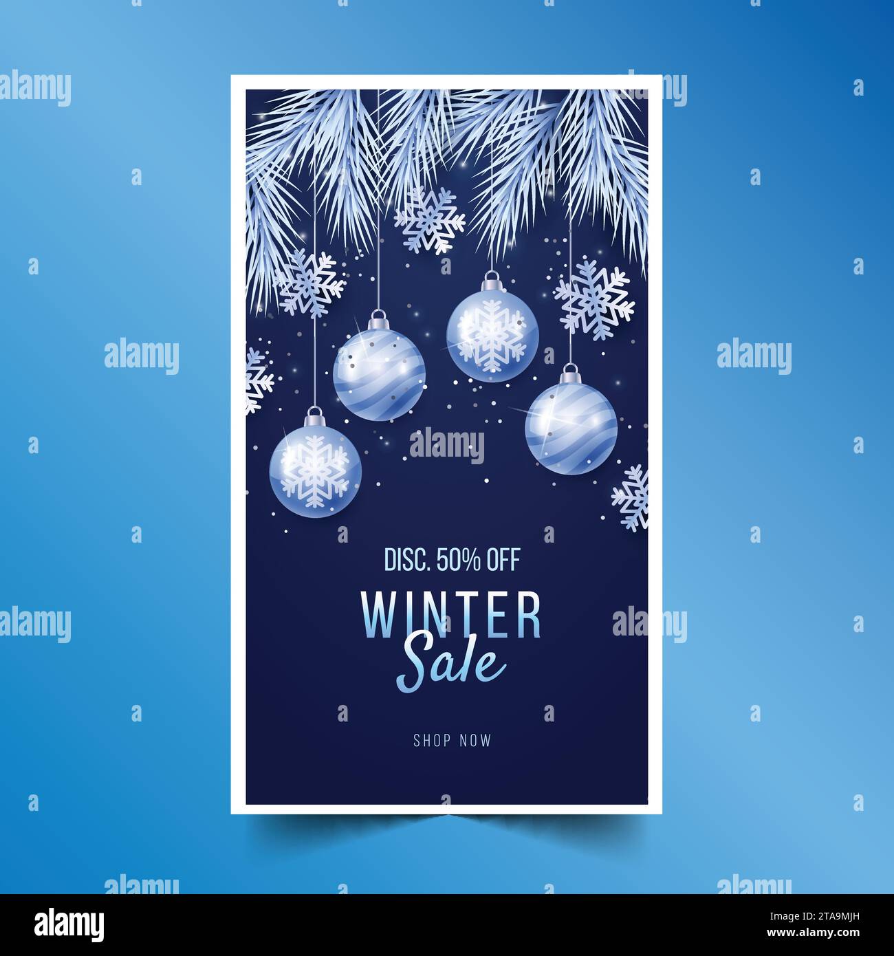 realistic winter sale banners collection design vector illustration ...