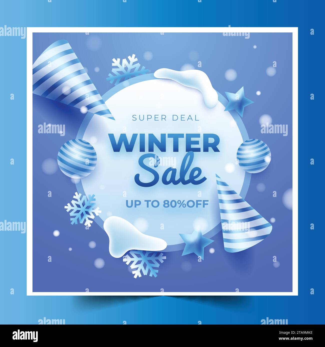 realistic winter sale banners collection design vector illustration ...
