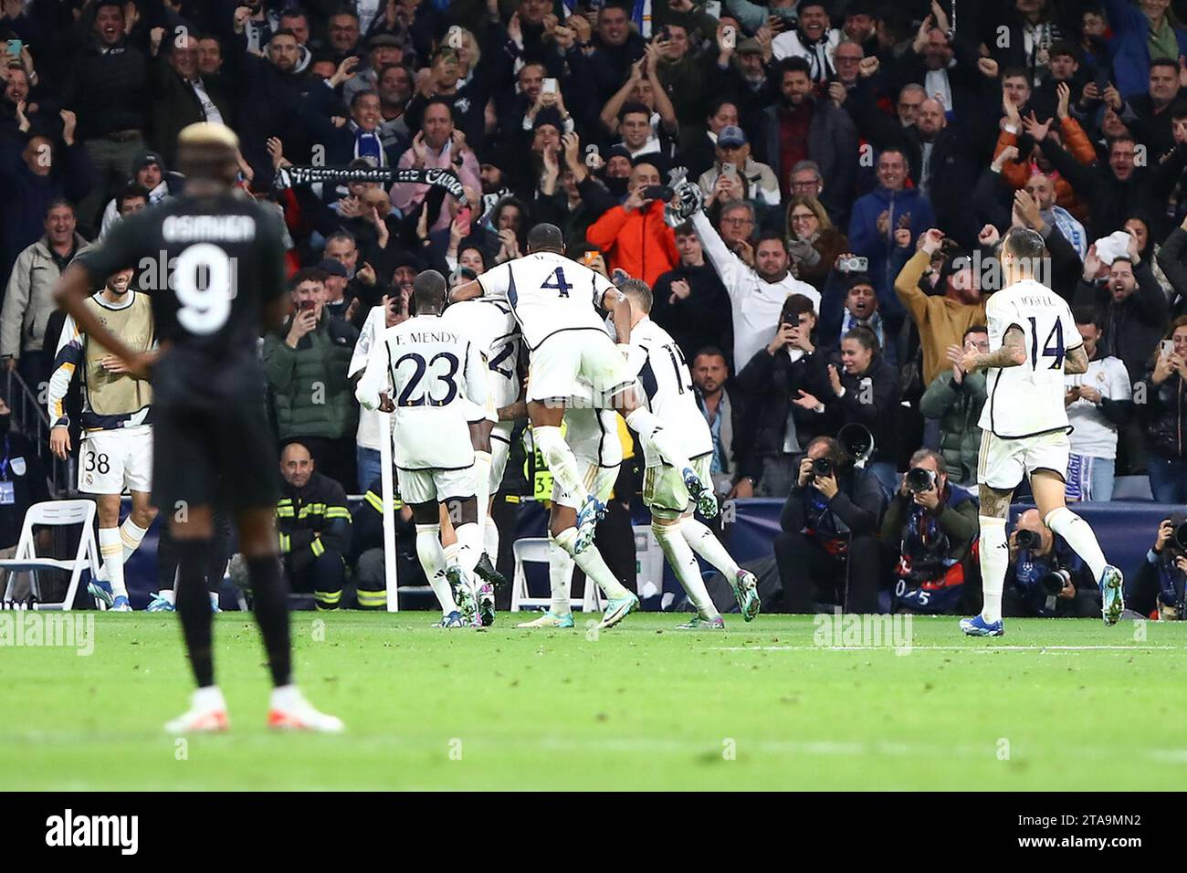 Madrid, Spain. 29th Nov, 2023. Real Madrid Celebrate during Champions ...
