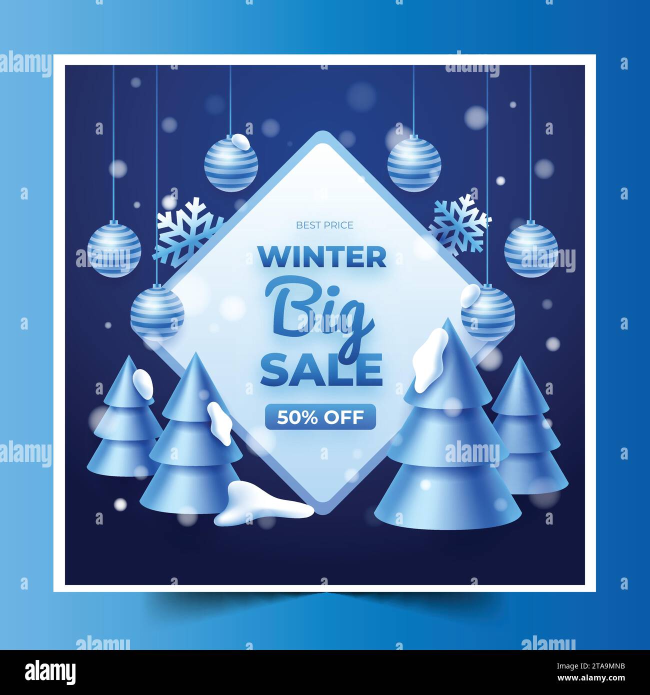 realistic winter sale banners collection design vector illustration ...