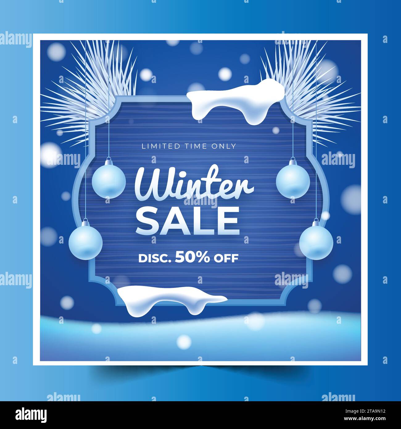 realistic winter sale banners collection design vector illustration ...