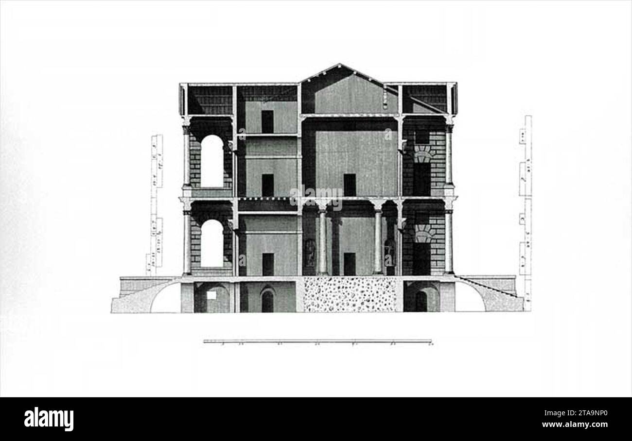 Villa Cornaro sezione Bertotti Scamozzi 1781 Stock Photo - Alamy