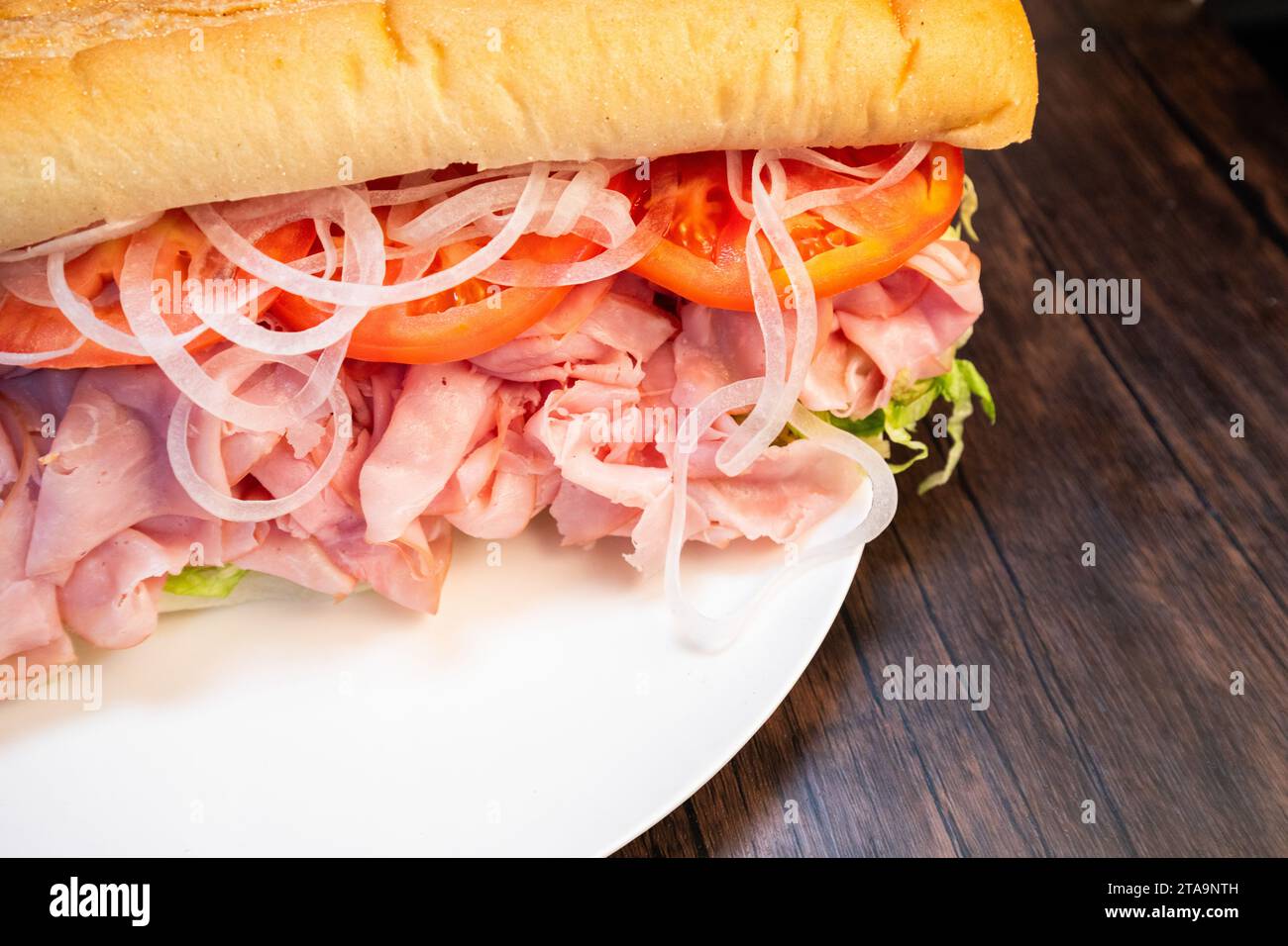 Sub sandwich ham vegetables hi-res stock photography and images - Alamy