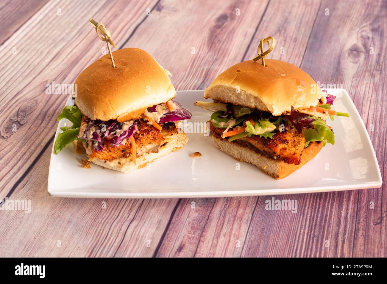 Fresh Salmon Sliders Stock Photo - Alamy