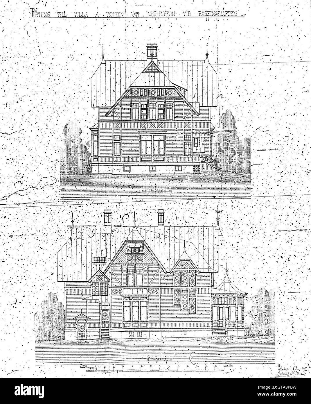 Villa Furubo ritning aug 1892d Stock Photo - Alamy