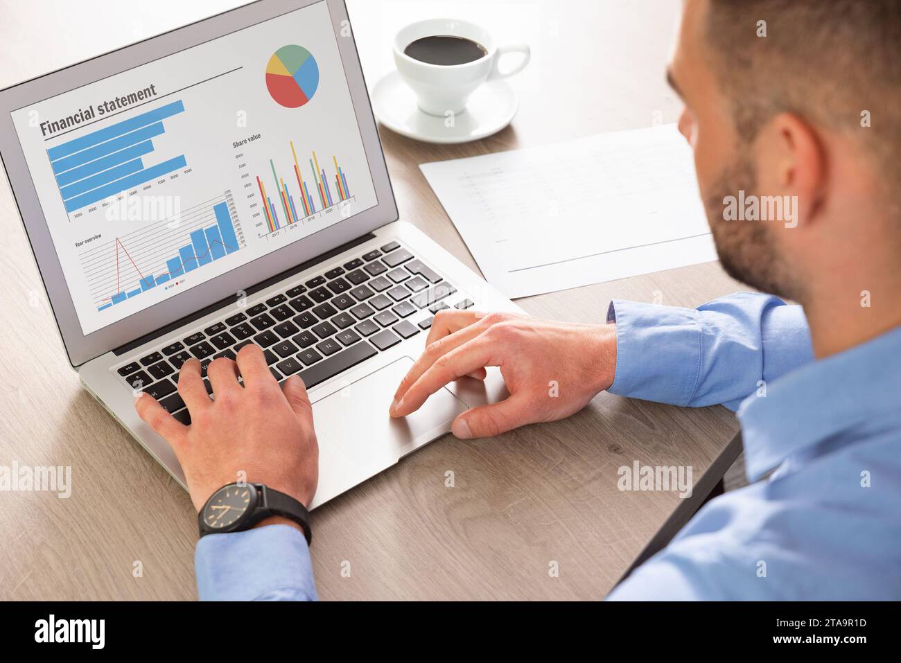 Business analyst in the office. Office worker with laptop Stock Photo ...