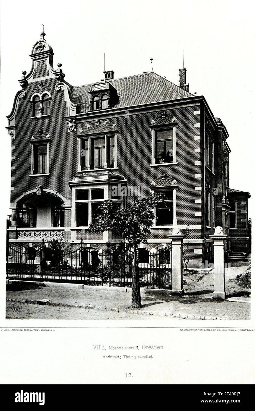 Villa Mozartstrasse 6, Dresden, Architekt Thüme, Dresden, Tafel 47 ...