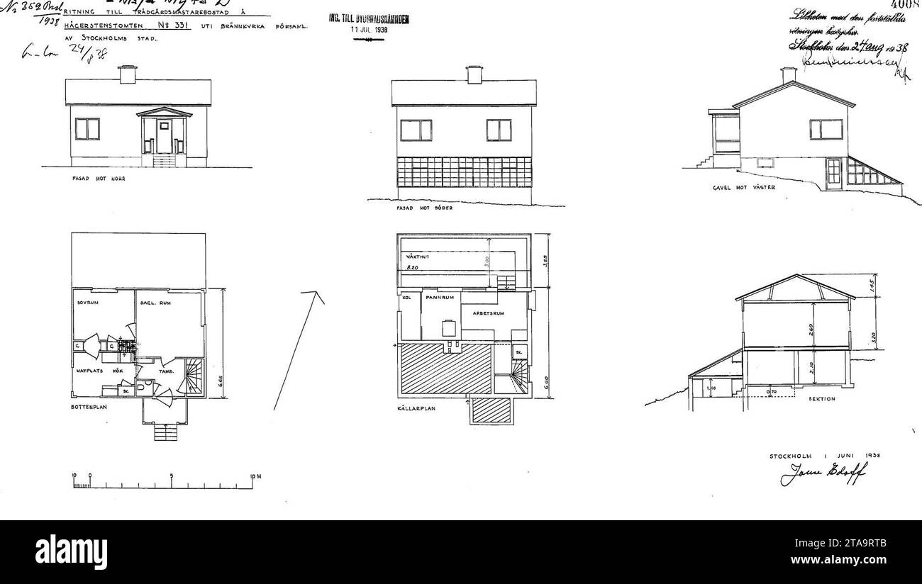 Villa Rosenlund, ritning (4 Stock Photo - Alamy