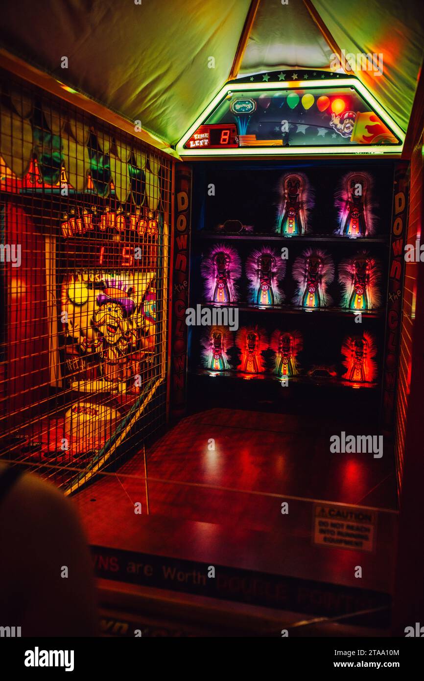 "Down the Clown" redemption arcade game, part of ICE's "Skill Wall" series at Seattle's ...