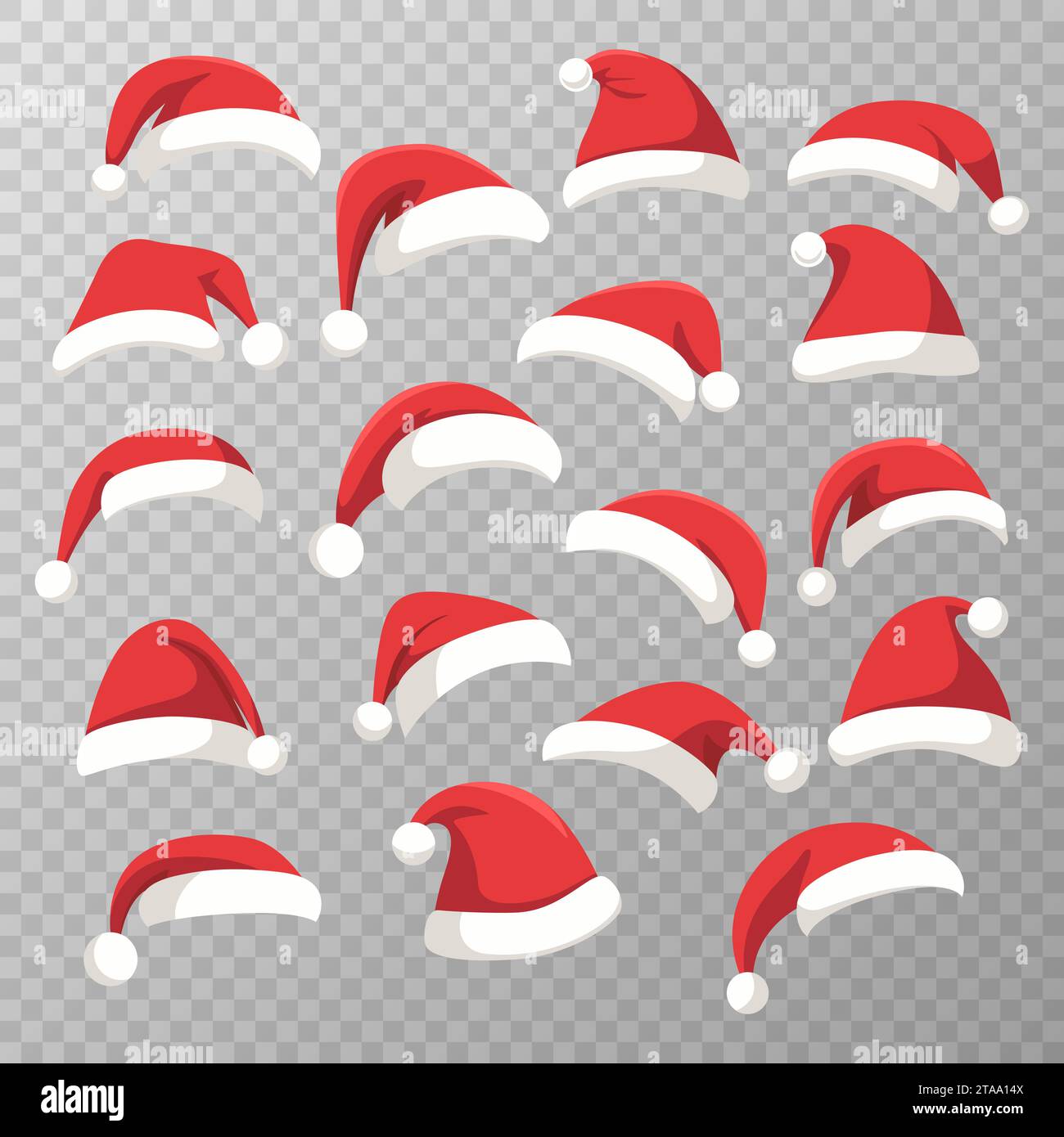 Vector Isolated Santa Claus Hat, Father Christmas Cap, Saint Nicolas ...