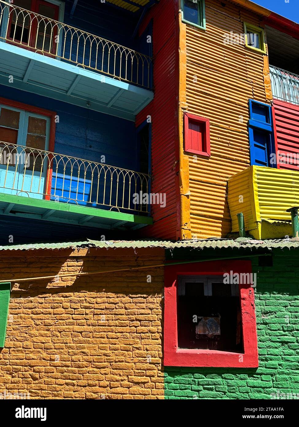 Mixture of colors between houses in Buenos Aires. The colorful ...