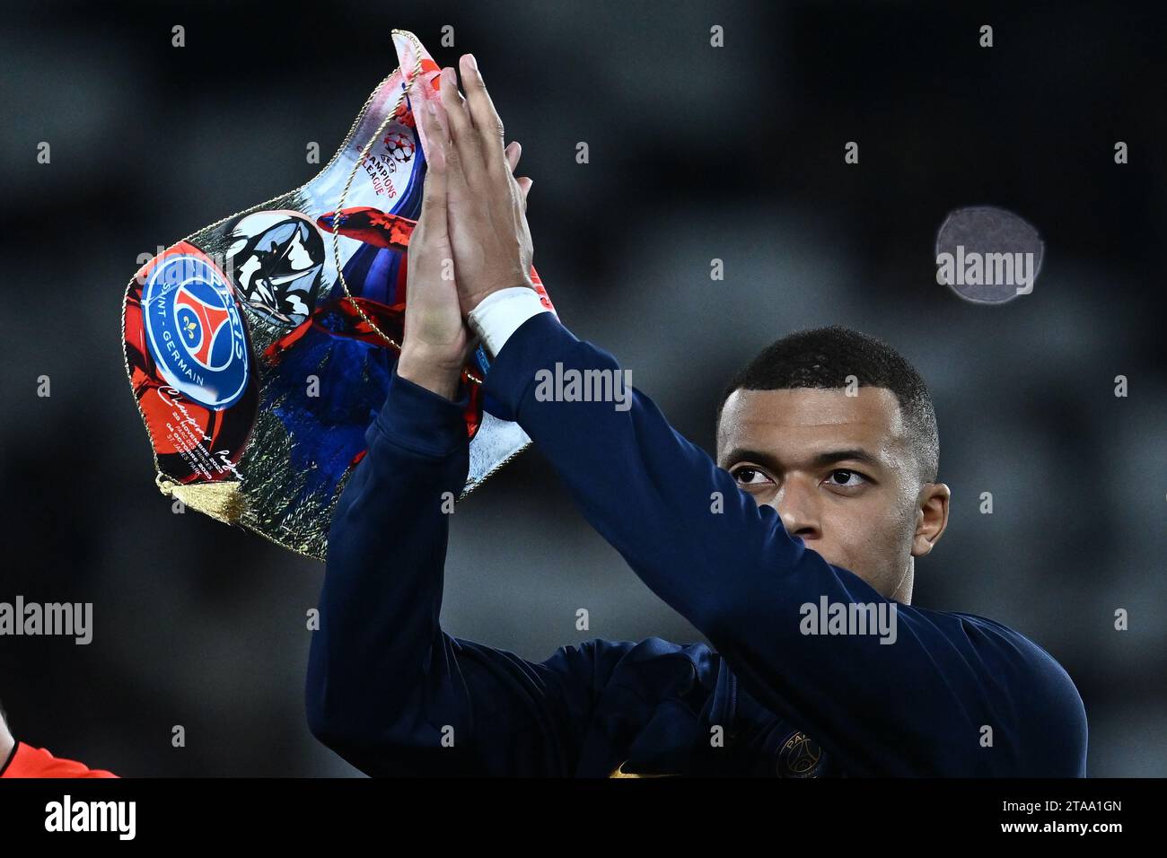PARIS, FRANCE - NOVEMBER 28: Kylian Mbappe of PSG during the UEFA ...