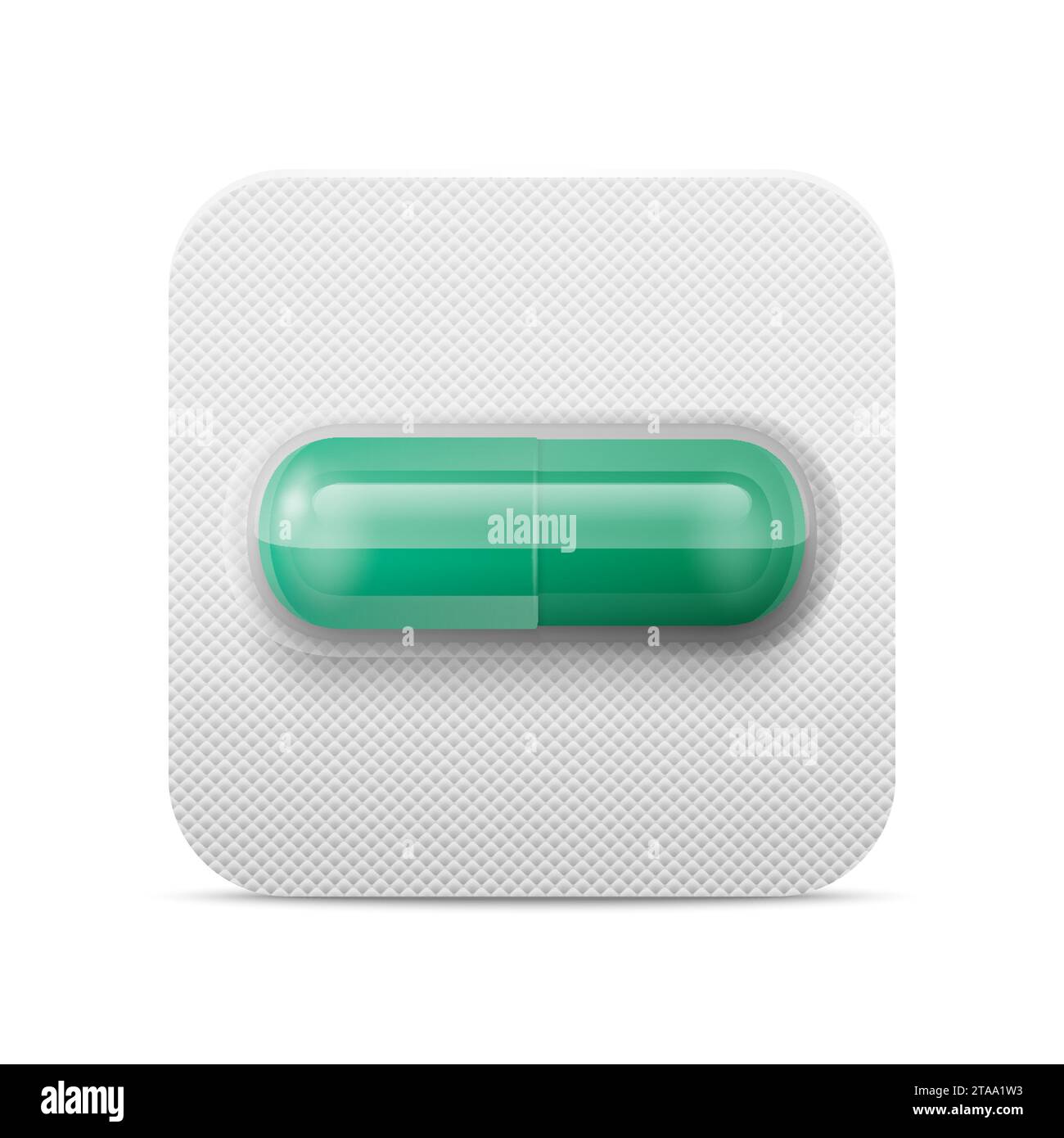 Vector Realistic Pharmaceutical Medical Green Pill, Vitamins, Capsule ...