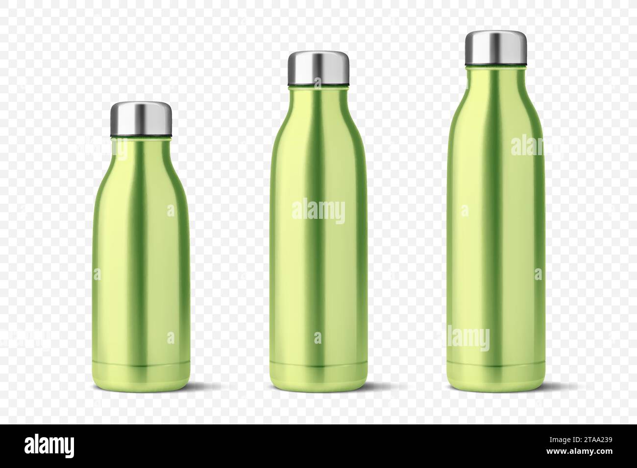 Vector Realistic 3d Green Blank Glossy Metal Reusable Water Bottle Icon ...