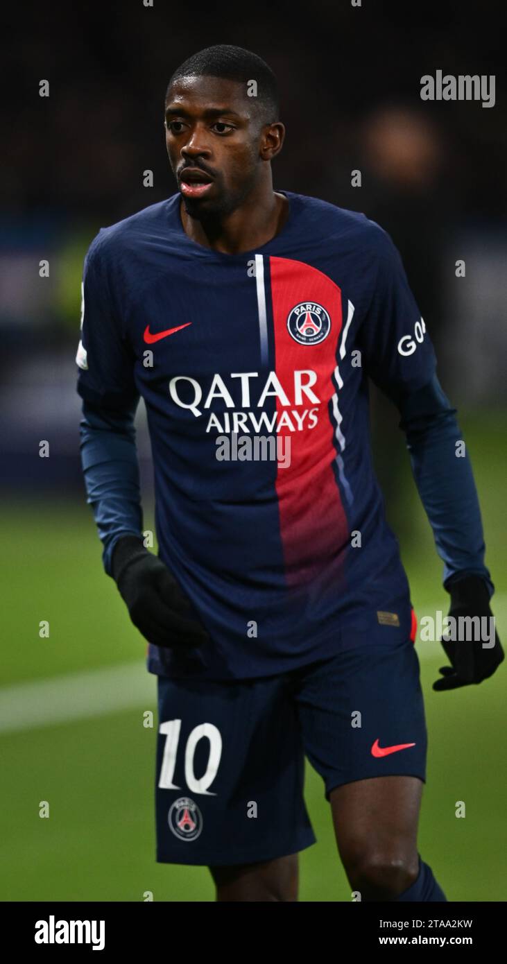 PARIS, FRANCE - NOVEMBER 28: Ousmane Dembele of PSG during the UEFA ...