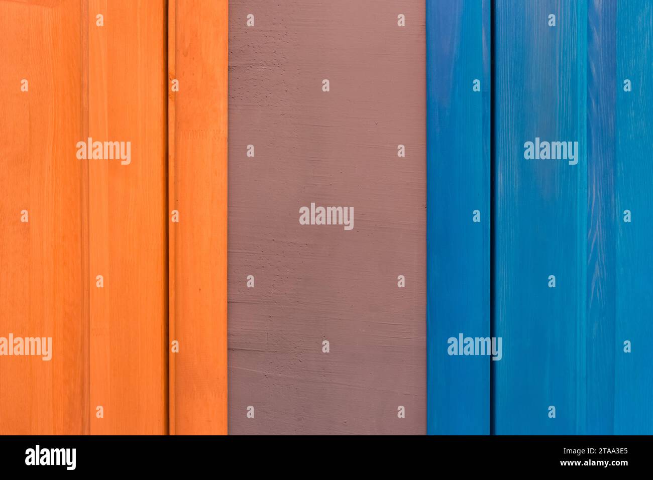 Wall Blue Orange Color Wooden Part Detail Interior Decoration Sample ...