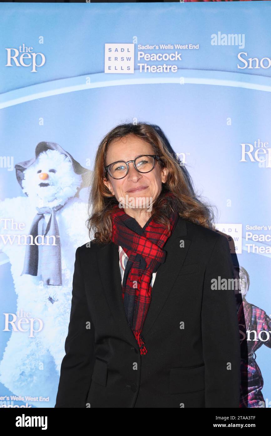 Jack MacDonald and Leah Wood attend The Snowman VIP opening at Peacock ...