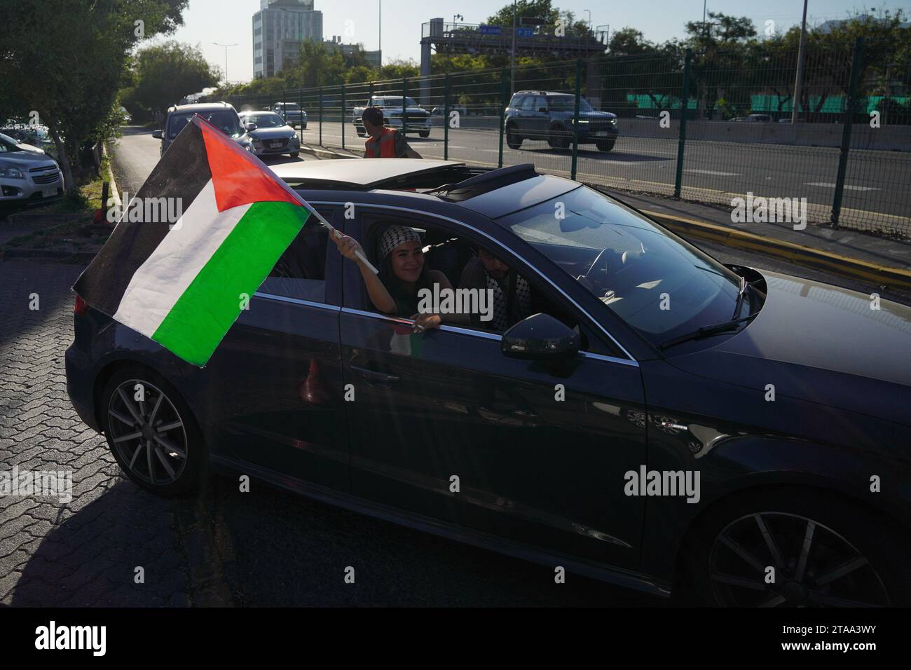 Santiago, Metropolitana, Chile. 29th Nov, 2023. Members of the ...