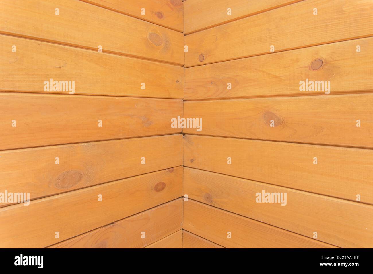 Wooden orange natural color boards corner plank joint interior part ...