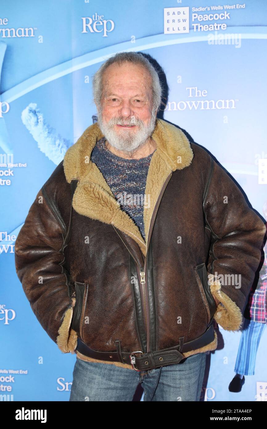 Terry Gilliam attends The Snowman VIP opening at Peacock Theatre in ...