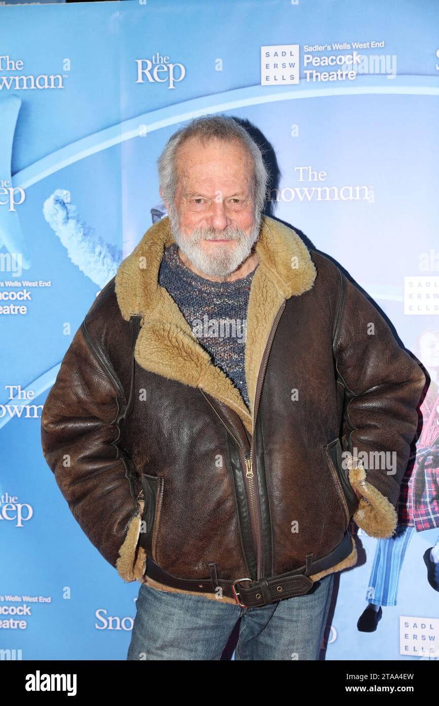 Terry Gilliam attends The Snowman VIP opening at Peacock Theatre in ...
