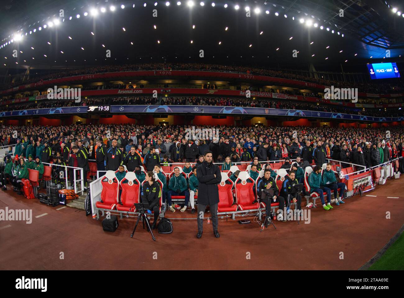 London, UK. 29 Nov 2023 - Arsenal v RC Lens - Champions League ...