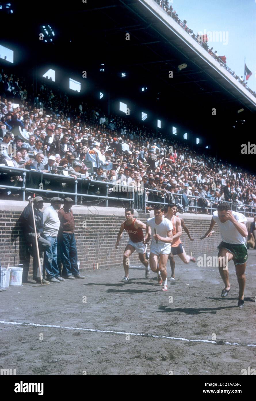 PHILADELPHIA, PA - APRIL 25: College teams race during the track and ...