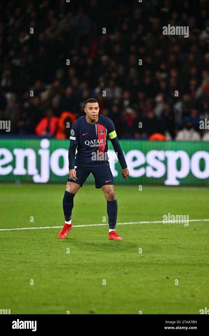 PARIS, FRANCE - NOVEMBER 28: Kylian Mbappe of PSG during the UEFA ...
