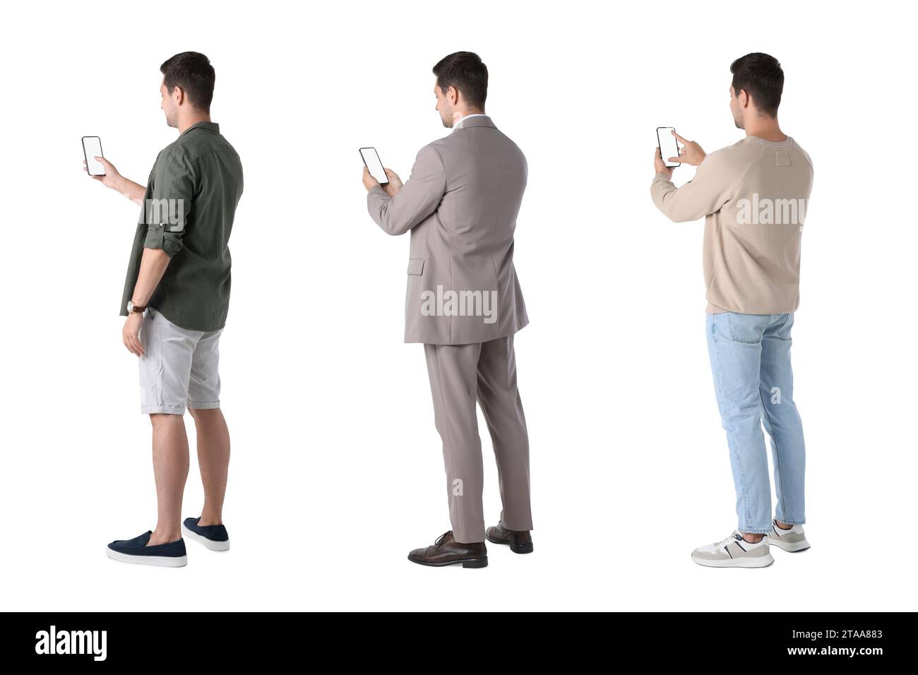 Using web on smartphone Cut Out Stock Images & Pictures - Alamy