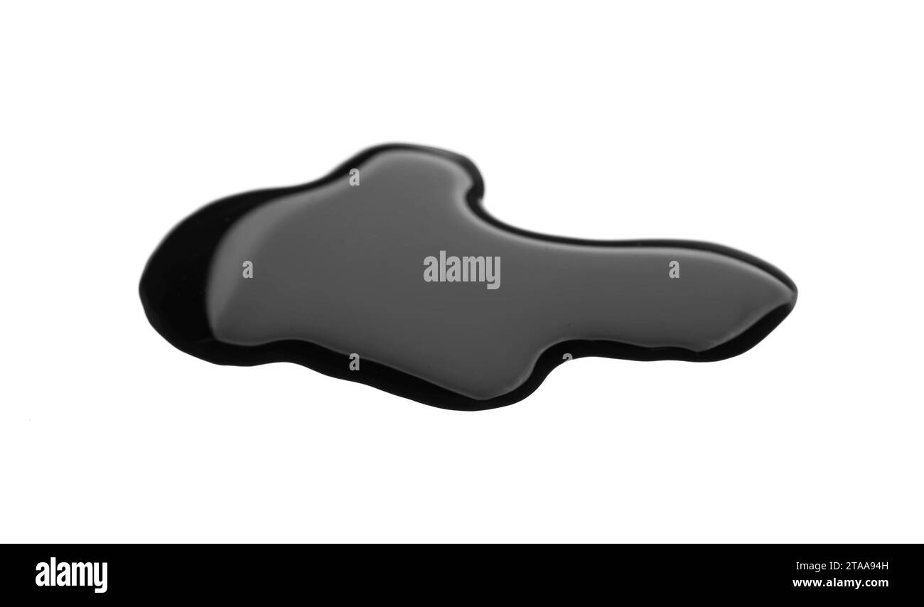 Blot of black liquid on white background Stock Photo - Alamy